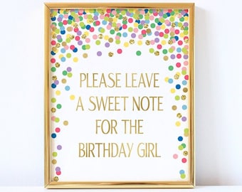 Please Sign and Leave a Note for the Birthday Girl - Etsy