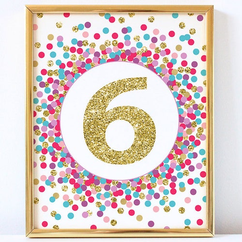 6th Birthday Party Sign Number 6 Sign Printable 6th Birthday - Etsy
