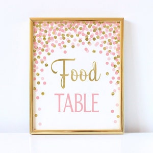 Food Table Sign Printable Girl Birthday Party or Baby Shower Decor Bar ...