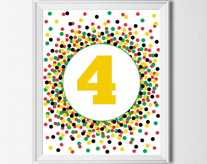 Number 4 Sticker Retro Rainbow Numbers 4th Birthday Decal Four Year ...
