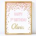 Happy 3rd Birthday Sign Personalized Girl Birthday Party Sign Printable ...