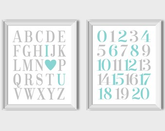 Aqua Gray Nursery - Etsy