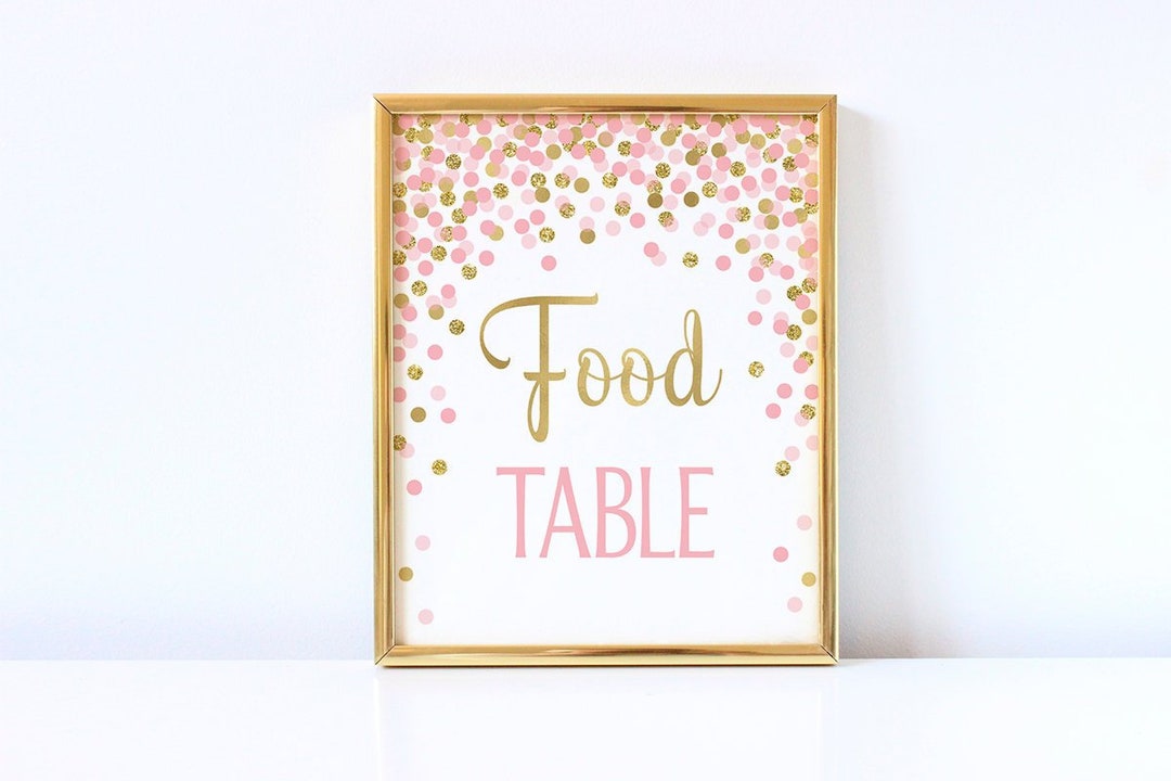 Food Table Sign Printable Girl Birthday Party or Baby Shower Decor Bar ...