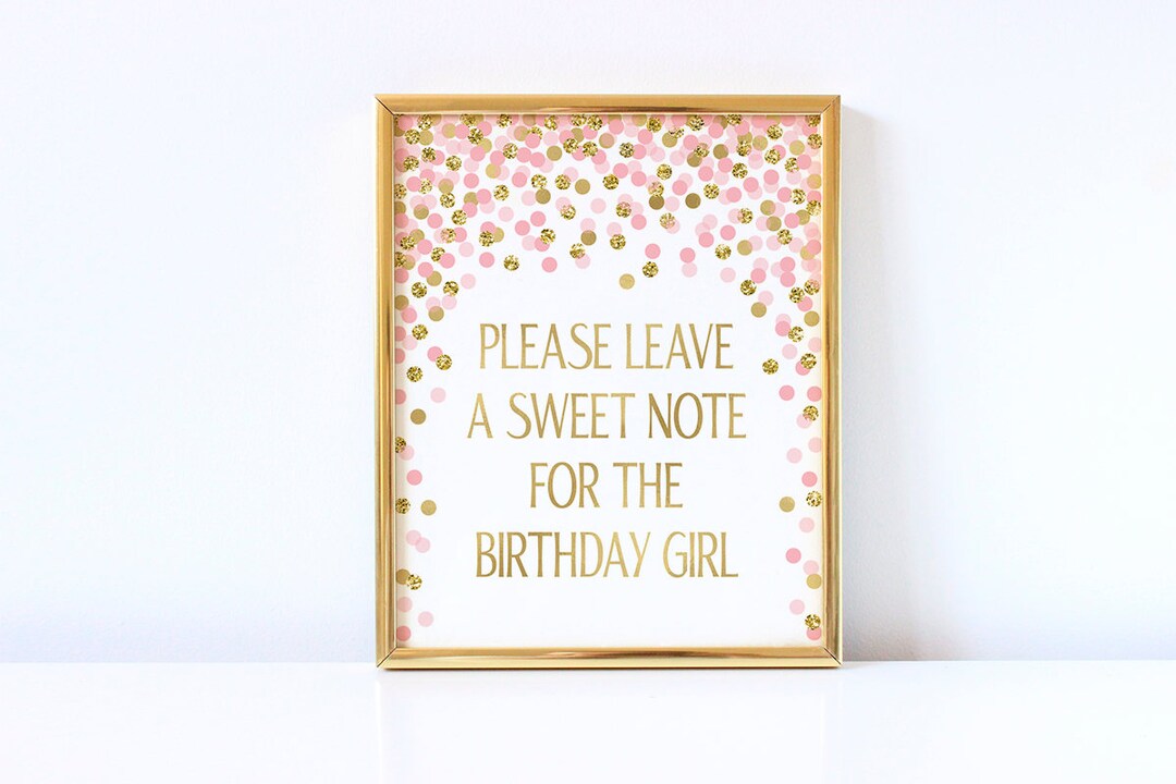 Please Leave a Sweet Note for the Birthday Girl Sign Printable Birthday ...