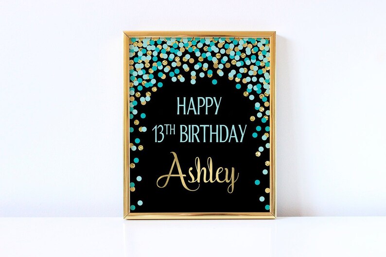 Happy Birthday Banner Personalized Happy 13th Birthday Sign | Etsy