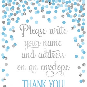 Please Write Your Name and Address on an Envelope Sign Printable Baby ...