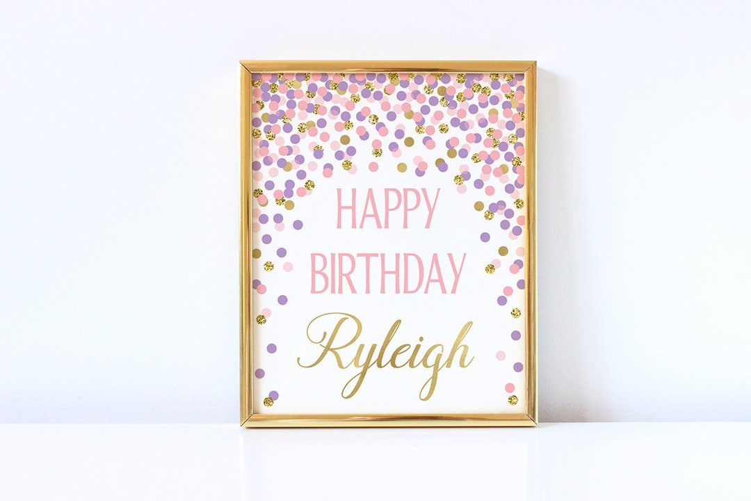 Happy Birthday Sign Personalized Girl Birthday Party Decoration ...