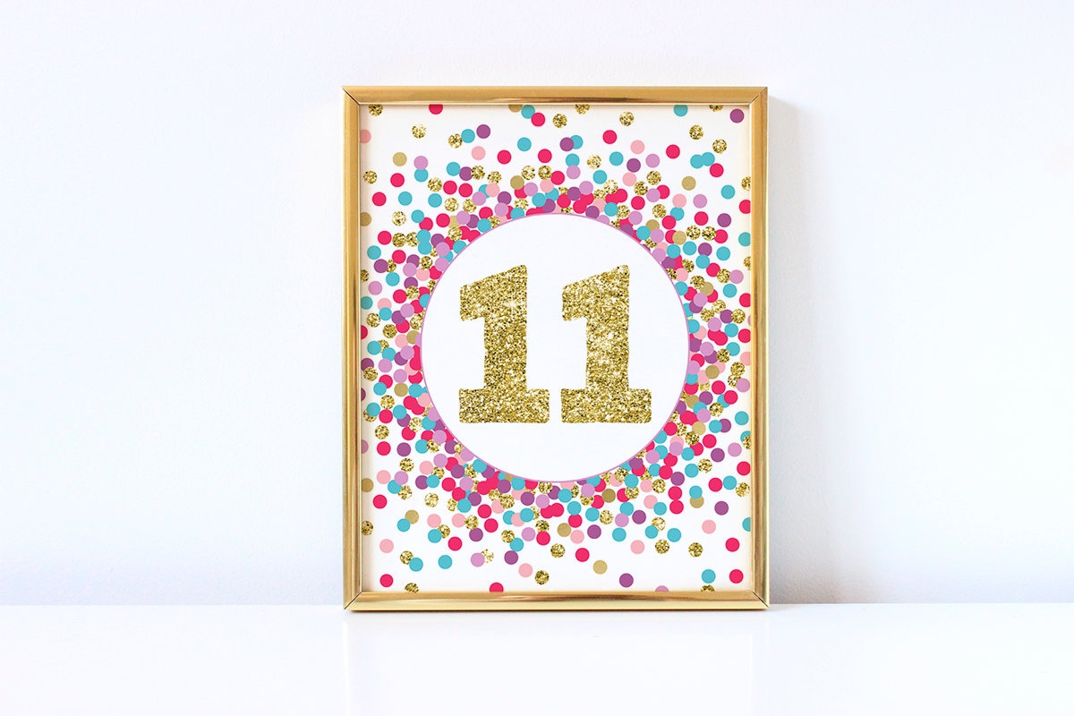 11 Sign Printable 11th Birthday Party Sign 11th Birthday Party - Etsy