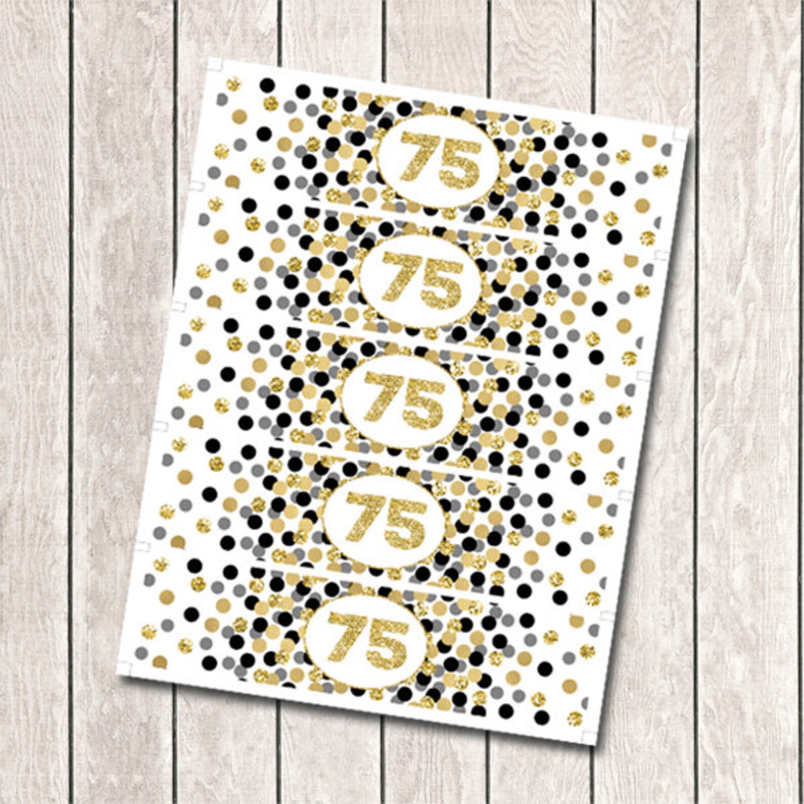 75th Birthday Water Bottle Labels 75th Birthday Party Decorations ...