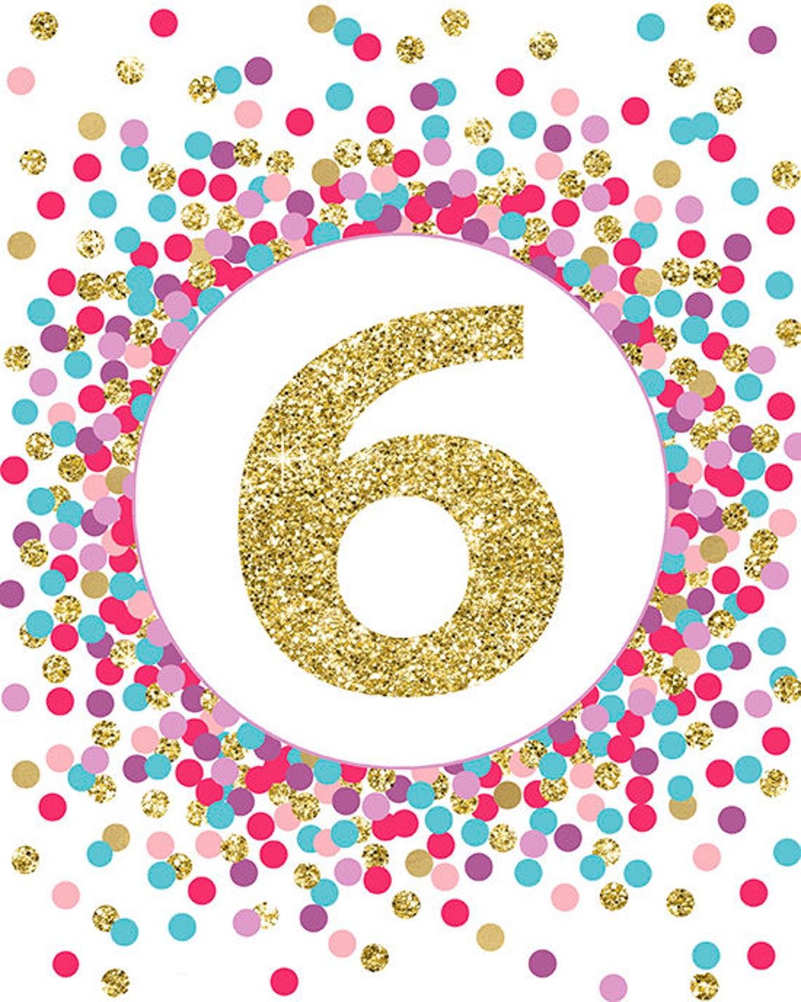 6th Birthday Party Sign Number 6 Sign Printable 6th Birthday Party ...