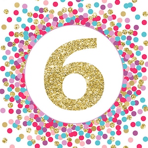 6th Birthday Party Sign Number 6 Sign Printable 6th Birthday Party ...