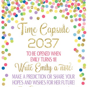 Time Capsule First Birthday Rainbow and Gold Personalized Time Capsule ...