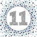 Number 11 Sign Navy Blue Silver Confetti Decorations 11th Birthday ...