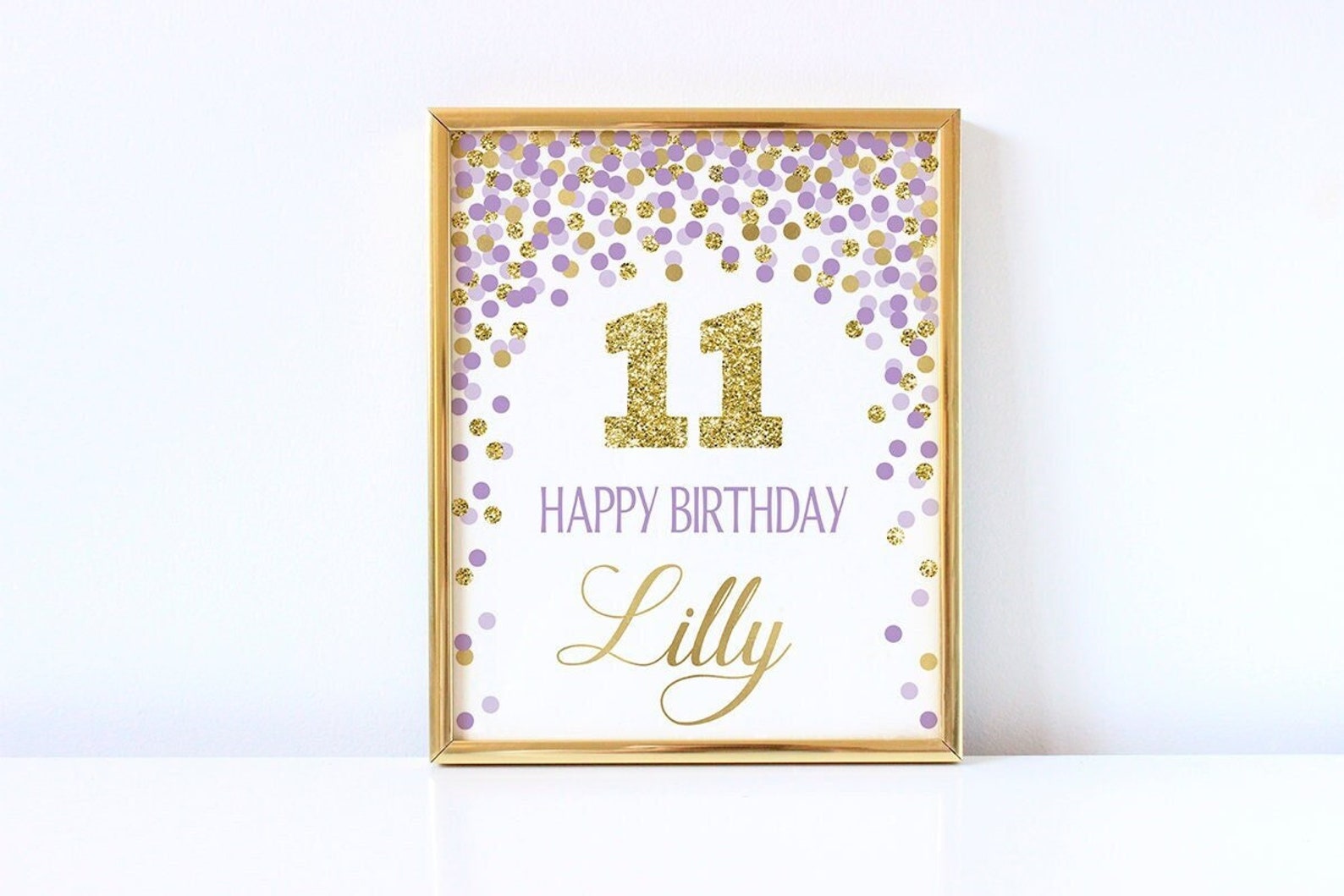 Happy Birthday Sign Printable 11th Birthday Girl Decoration | Etsy