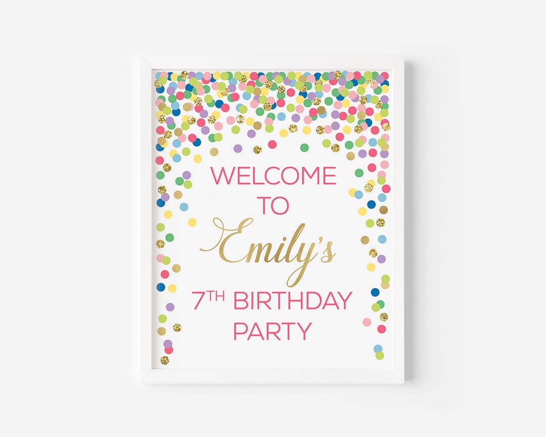 Birthday Welcome Sign Printable Rainbow Birthday Decorations Birthday ...