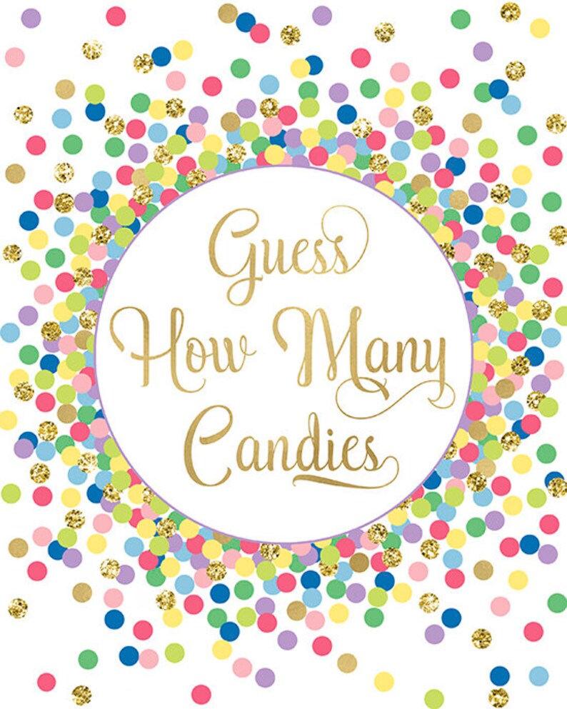 Guess How Many Candies Game Printable Baby Shower Guessing - Etsy