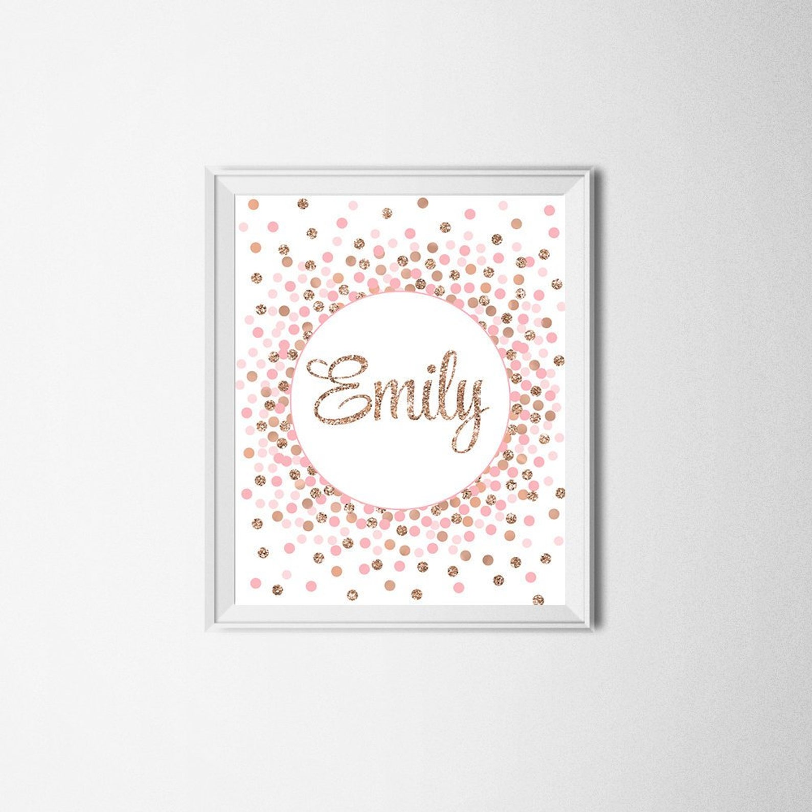 Pink and Rose Gold Name Sign Printable 1st Birthday or Baby Shower ...