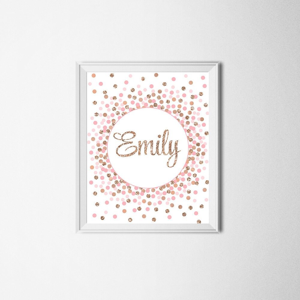 Pink and Rose Gold Name Sign Printable 1st Birthday or Baby Shower ...