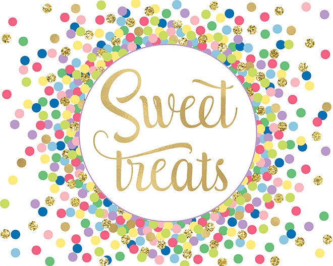 Sweet Treats Sign Printable Table Sign Favor Sign Rainbow and | Etsy