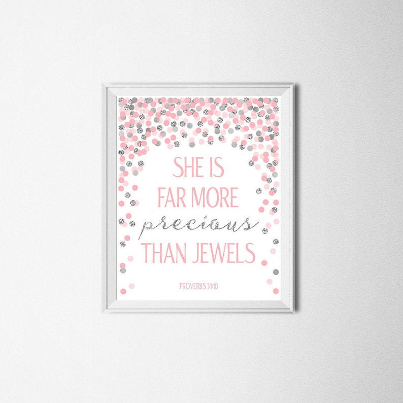 Bible Verse Print She is Far More Precious Than Jewels - Etsy