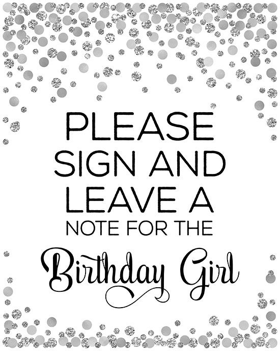 Guestbook sign Please sign and leave a note for the birthday | Etsy