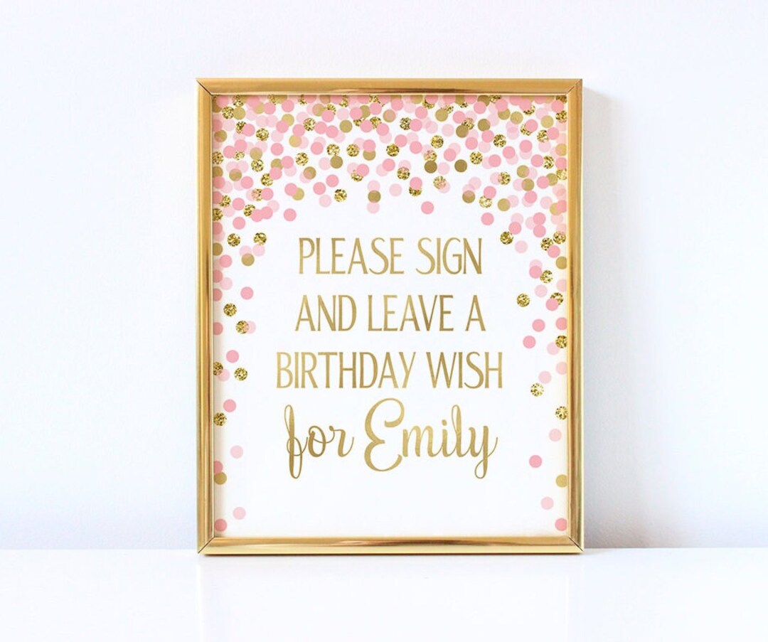 Please Sign and Leave a Birthday Wish Sign Printable Birthday Guestbook ...