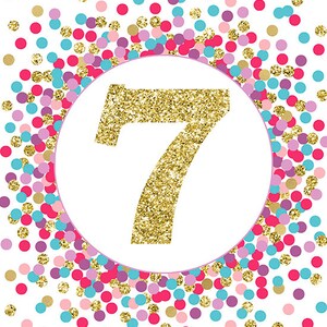 Number 7 Sign 7th Birthday Decorations 7th Birthday Table Sign Hot Pink ...