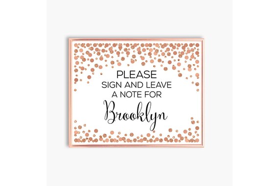 Rose Gold and Black Please Sign and Leave a Note Sign - Etsy