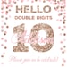 Pink and Rose Gold Double Digits Invitation 10th Birthday Invitation ...