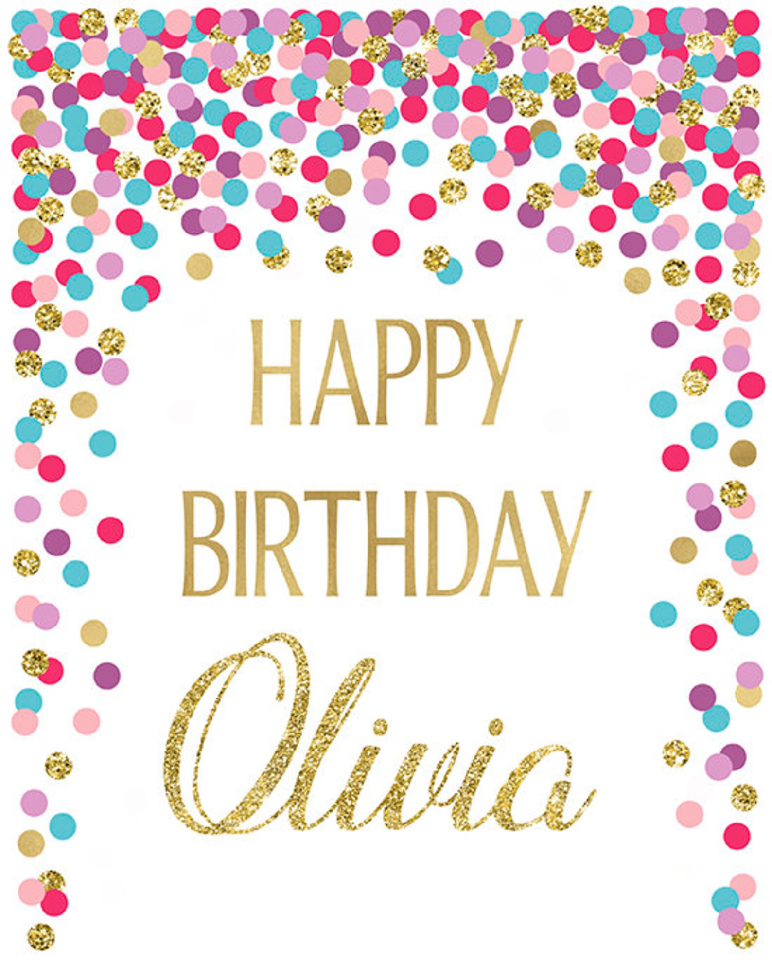 Happy Birthday Sign Personalized Girl Birthday Party Decoration ...