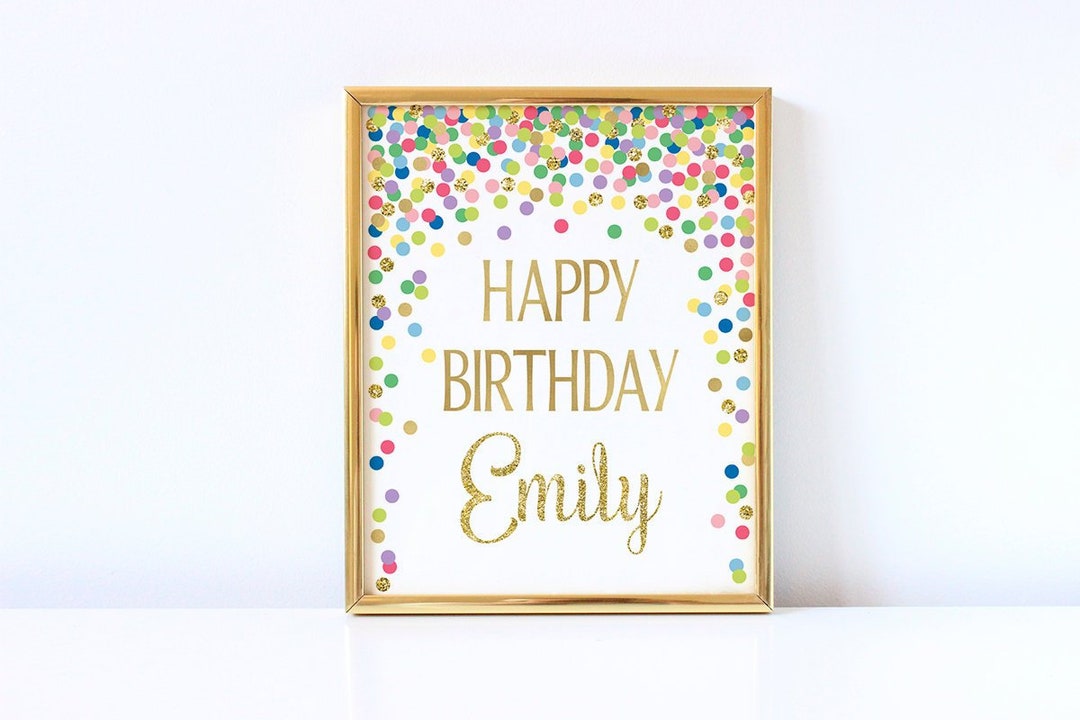 Happy Birthday Sign Personalized Girl Birthday Party Decor Birthday ...