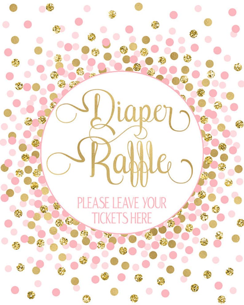 Diaper Raffle Sign Pink and Gold Diaper Raffle Print Baby Girl - Etsy