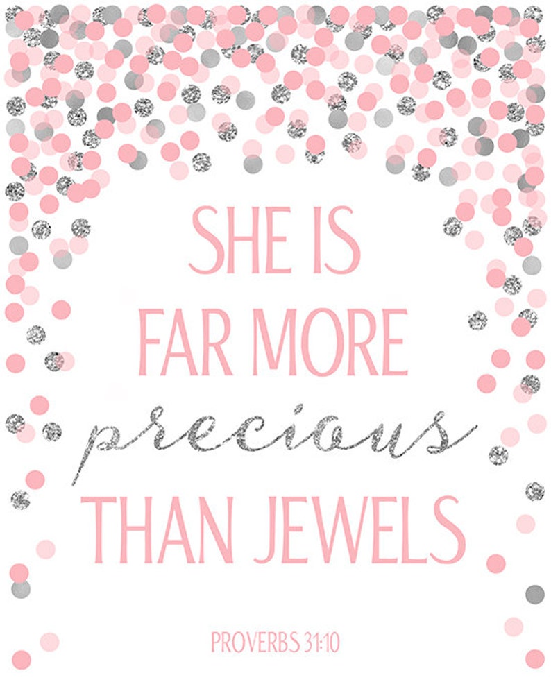 Bible Verse Print She is Far More Precious Than Jewels - Etsy