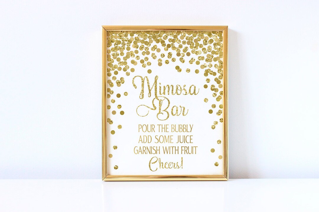Mimosa Bar Sign Printable Birthday Party Table Sign Bridal Shower Bar ...