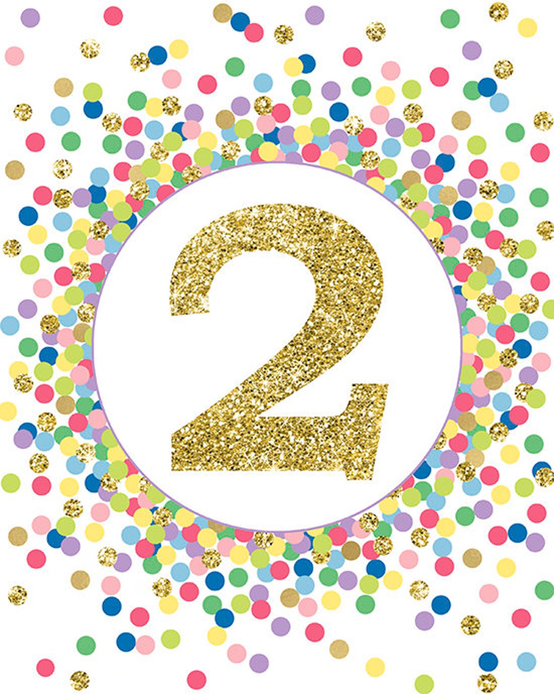 2nd Birthday Sign Number 2 Sign Printable 2nd Birthday Party | Etsy