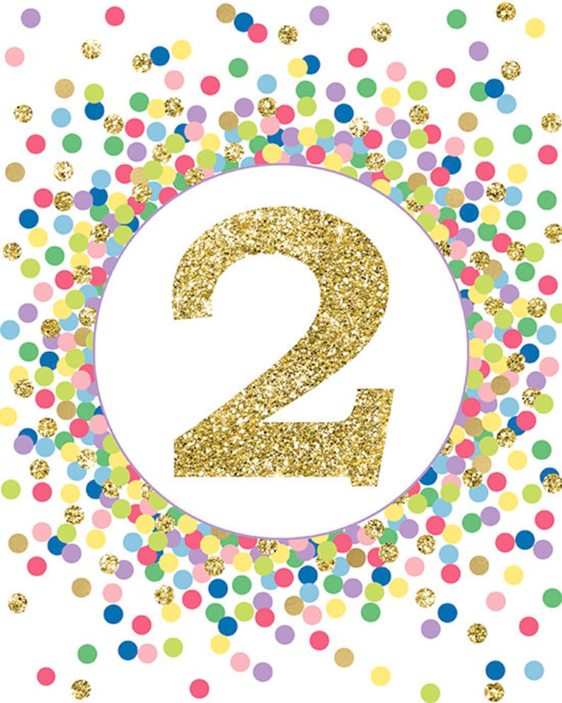 2nd Birthday Sign Number 2 Sign Printable 2nd Birthday Party | Etsy