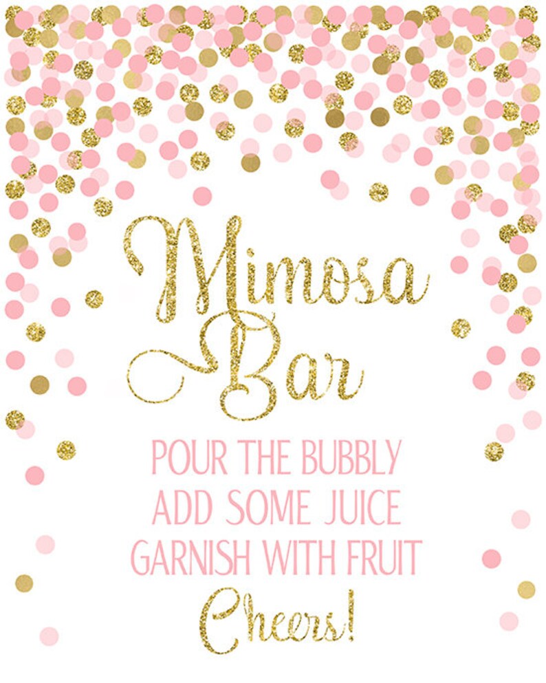 Mimosa Bar Sign Printable Birthday Party Table Sign Bridal | Etsy