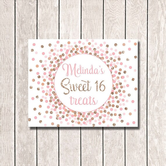 Sweet 16 Treats Sign Printable Personalized Sweet 16 Birthday | Etsy