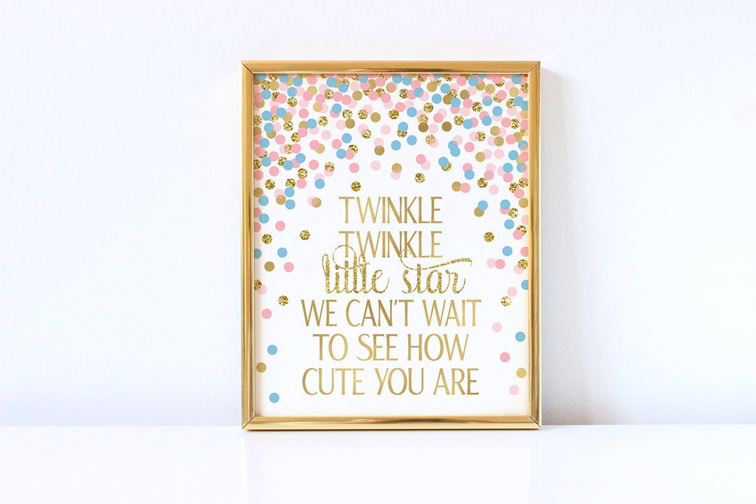 Twinkle Twinkle Little Star We Can't Wait to See How Cute You Are Sign ...