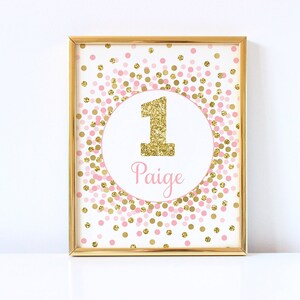 Number 10 Sign Printable 10th Birthday Party Name Sign Pink Gold ...