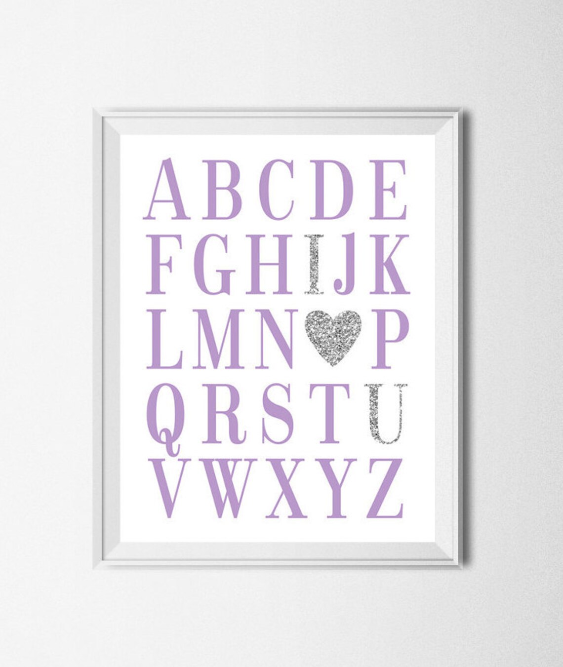ABC Print Purple and Silver Alphabet Printable Purple Gray | Etsy