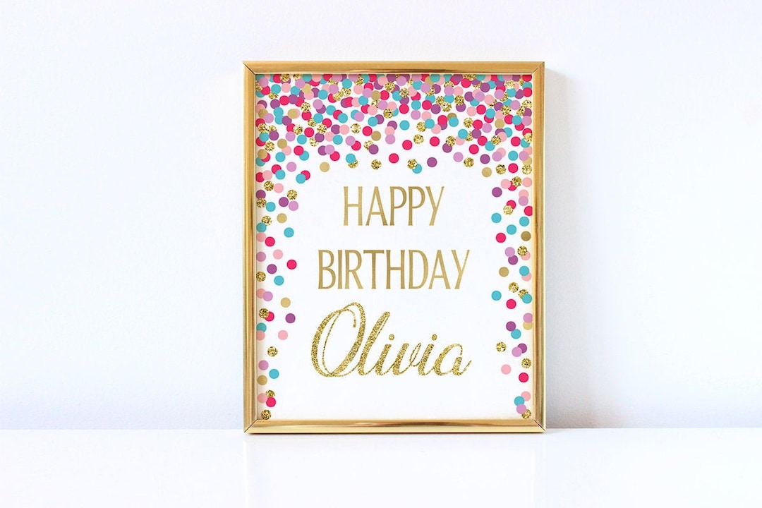 Happy Birthday Sign Personalized Girl Birthday Party Decoration ...