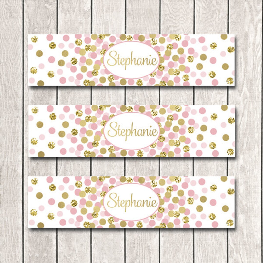 Water Bottle Labels Custom Name Water Bottle Labels Personalized Girl ...