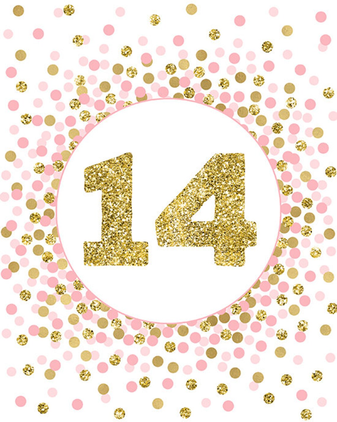 14. Geburtstag Mädchen Dekorationen rosa und gold Nummer 14 Zeichen ...