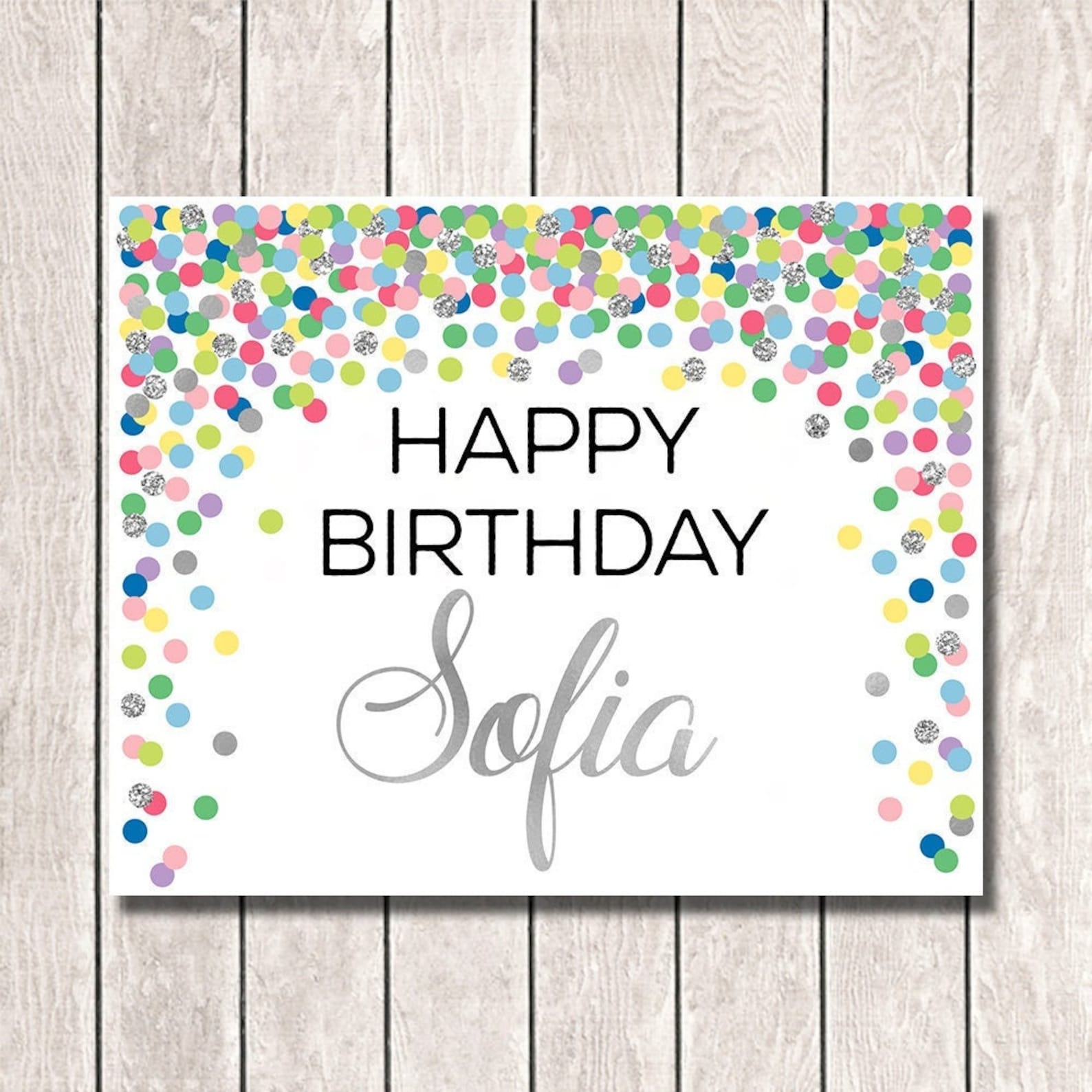 Rainbow Happy Birthday Sign Printable Colorful Birthday | Etsy