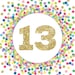 Number 13 Sign Printable Rainbow and Gold Number 13 Print Colorful and ...