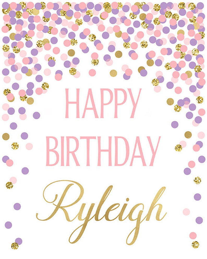 Happy Birthday Sign Personalized Girl Birthday Party | Etsy