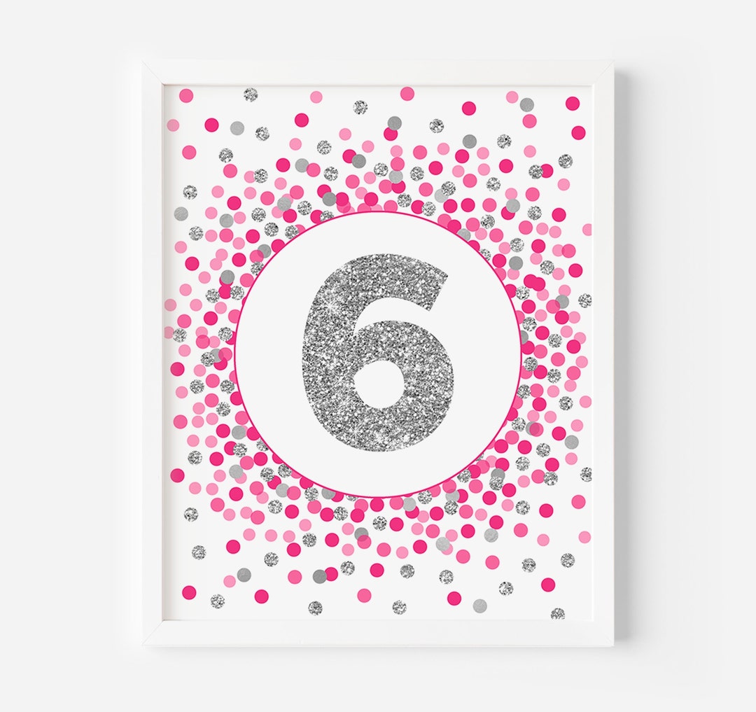 6th Birthday Party Sign Number 6 Sign Printable 6th Birthday ...