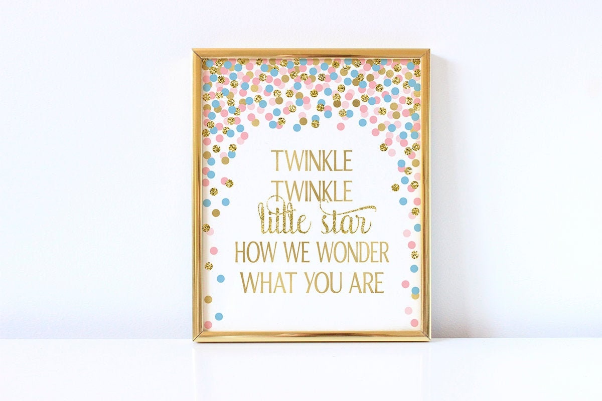 Twinkle Twinkle Little Star How We Wonder What You Are Quote Print ...