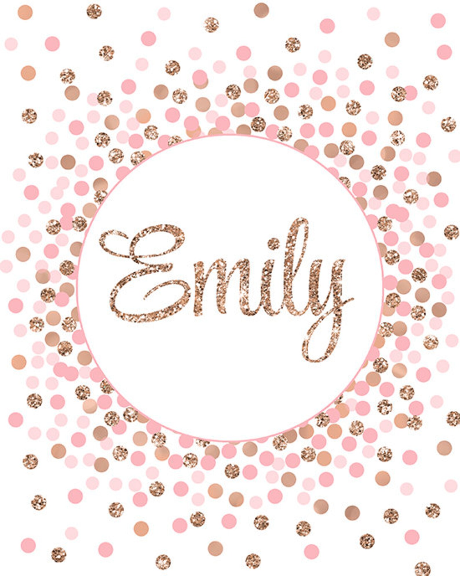 Pink and Rose Gold Name Sign Printable 1st Birthday or Baby Shower ...